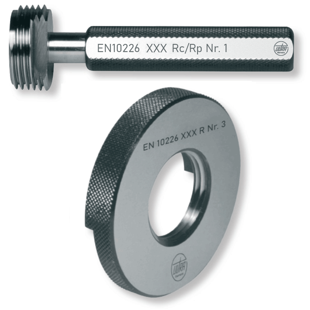 Limit Thread Plug Gauge EN 10226 No. 1 / ISO 7 (tapered) with tolerance step Rc/Rp 1/8" | Go ...
