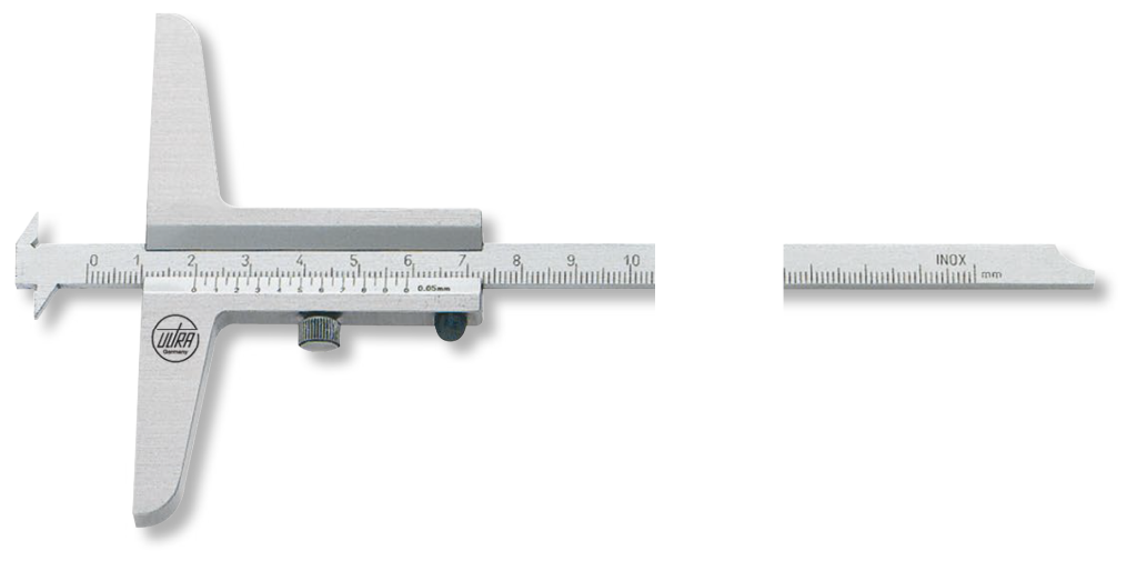Vernier depth calipers ULTRA active inox with offset measuring faces ...