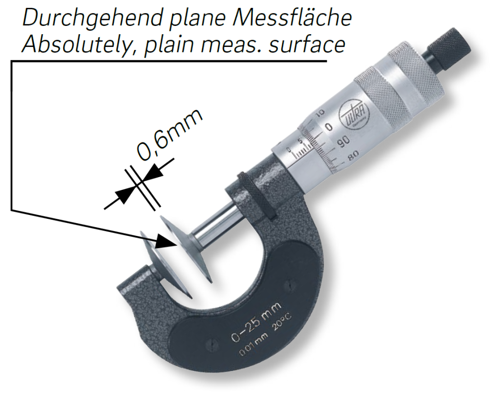 External micrometers in box for gear tooth measurement with disc meas ...